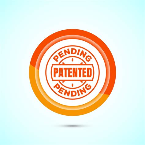 Patent Pending Icon Design Illustration Patent Pending Logo Badge Seal Emblem Orange Color