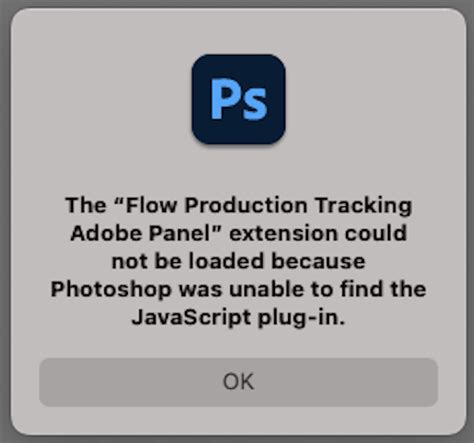 Photoshop Extension Could Not Be Loaded Because Of Missing Javascript Plug In Pipeline