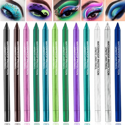 12 Colors Colorful Eyeliner Pencils Set Glitter Colored