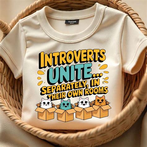 Funny Introvert Cats Png Introverts Unite Separately Cute Cat Png In Box Digital Art