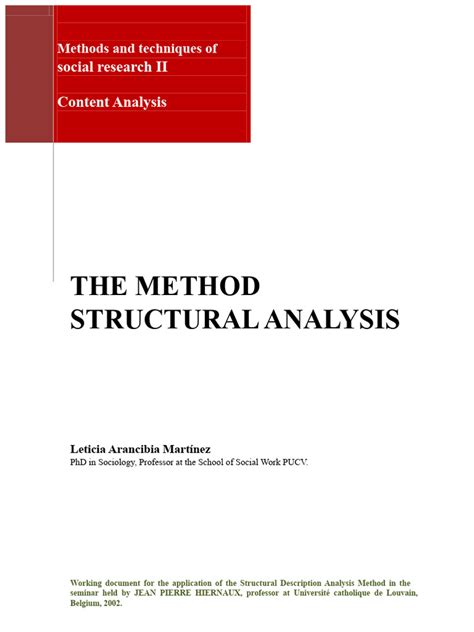 The Structural Analysis Method Pdf Analysis Sociology