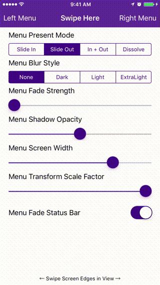 【整理】swift 页面左滑右滑 侧边栏 左右抽屉视图 在路上