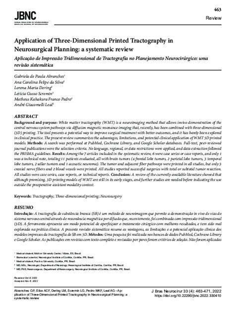 pdf application of three dimensional printed tractography in neurosurgical planning a
