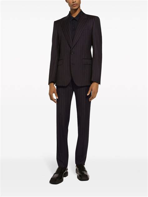 Dolce And Gabbana Pinstripe Pattern Tailored Trousers Black Farfetch