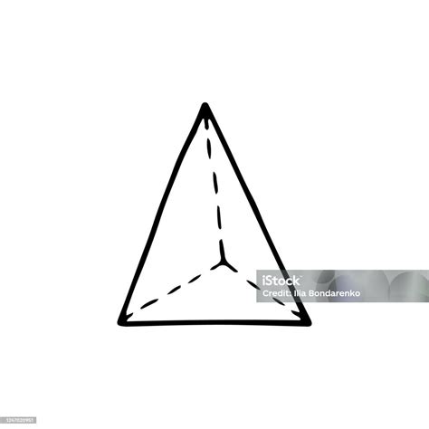 흰색 배경에 격리 낙서 스타일의 삼각형입니다 단일 기하학적 그림입니다 로고에 서명합니다 벡터 자식 학교 기호입니다 간단한 만화 개요 그림입니다 0명에 대한 스톡 벡터 아트