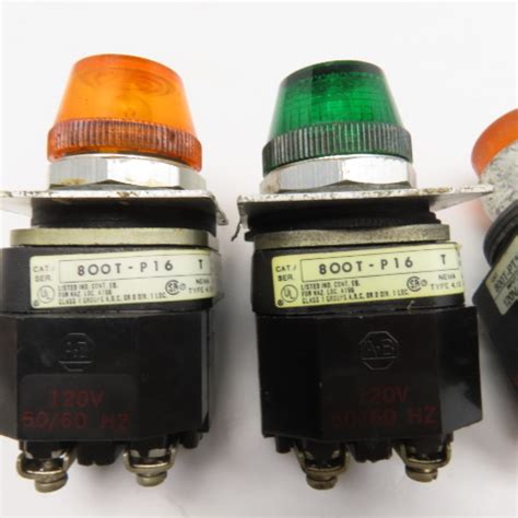 Allen Bradley T P Illuminated Push Button Switch Pilot Lights Lot Of Bullseye