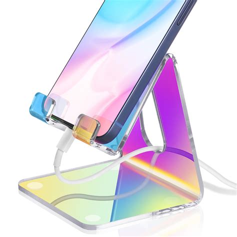 Tomorotec Iridescent Acrylic Cell Phone Stand Portable Phone Holder