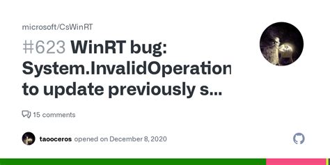 winrt bug systemvalidoperationexception “attempt to update