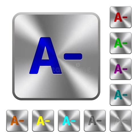 Decrease Font Size Rounded Square Flat Icons Stock Vector Illustration Of Letter Pictograms