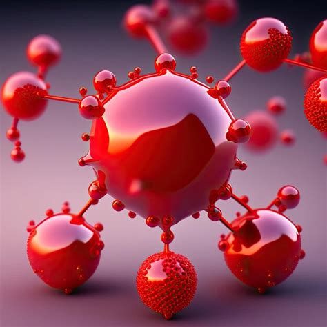 Premium Ai Image 3d Red Virus Molecules