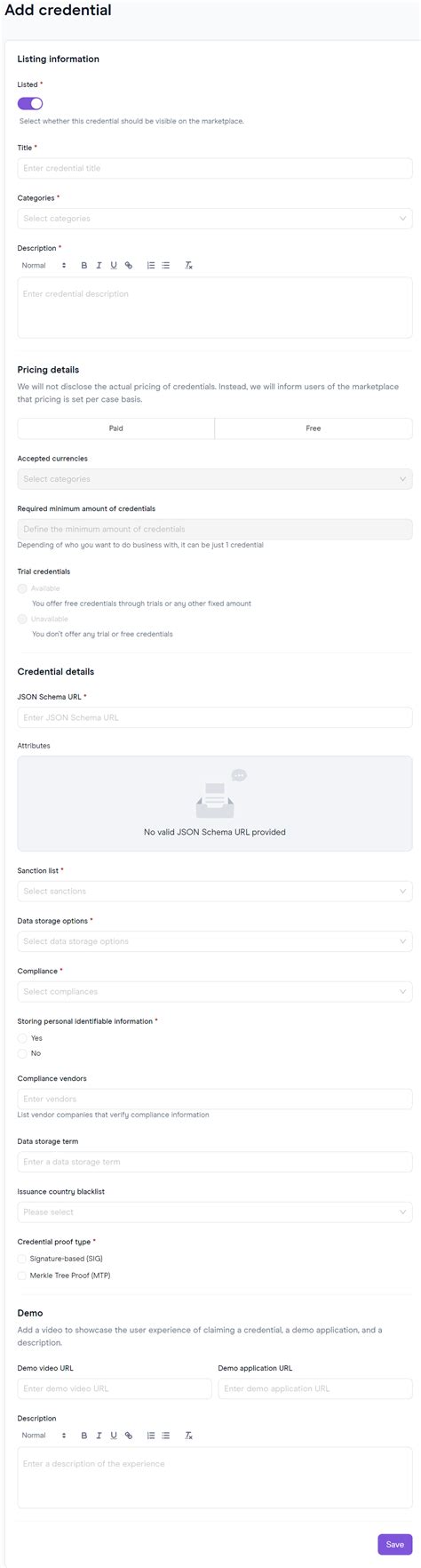 credential marketplace privado id documentation