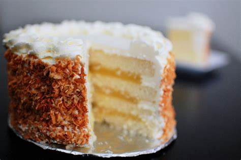 Coconut Layer Cake Filled With Lemon Curd Beantown Baker