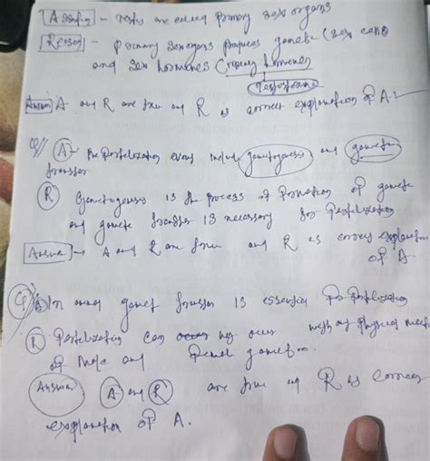 Assertion A Testes Are Called Primary Sex Organs Reason R Prima