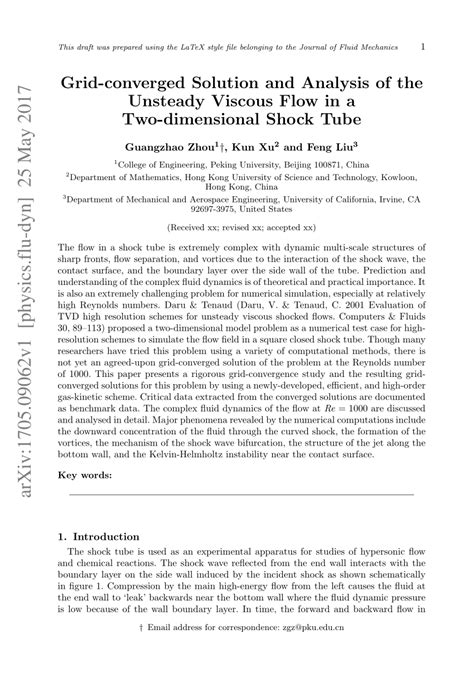 pdf grid converged solution and analysis of the unsteady viscous flow
