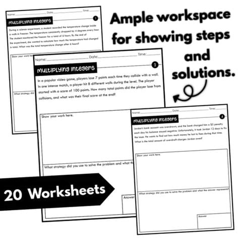 Multiplying Integers Word Problems Worksheets By Kokos School Zone