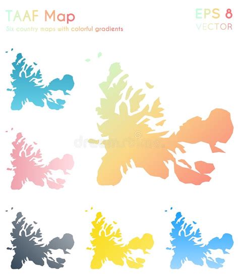 Map Of Taaf With Beautiful Gradients Stock Vector Illustration Of