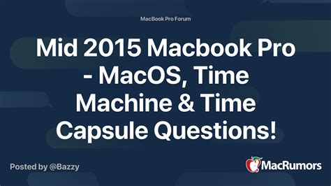 Mid 2015 Macbook Pro Macos Time Machine And Time Capsule Questions