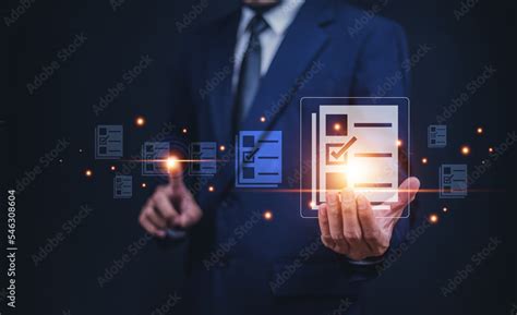 Documents Management Information System Concept Businessman Using