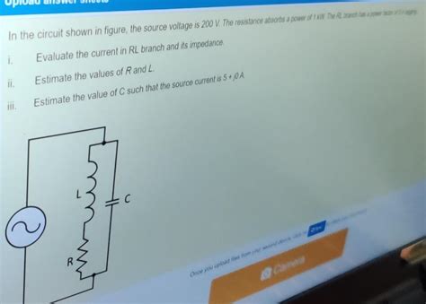 Solved In The Circuit Shown In Figure The Source Voltage Is Chegg