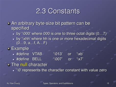 Ppt Chapter 2 Types Operators And Expressions Powerpoint