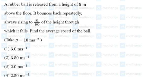 [answered] a rubber ball is released from a height of 5 m mathongo kunduz
