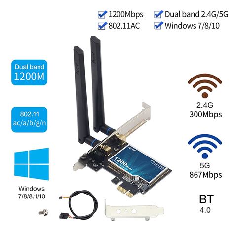 Placa wifi g com Bluetooth Pcie Dual Band duas antenas para PC e TopGamer Informática