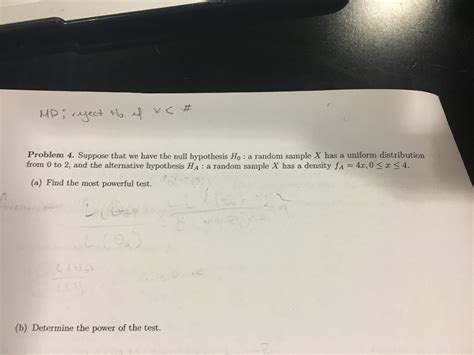 suppose that we have the null hypothesis h 0 a