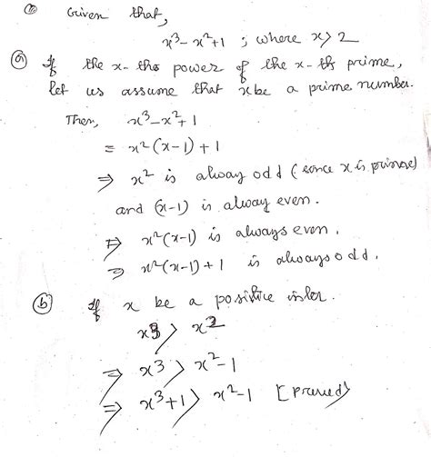 Answered A Given An Integer X Greater Than 2 Such That X3−x2 1 Is Even Prove That The X Th