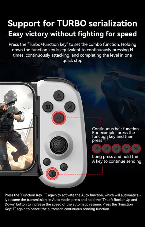 D6 Bluetooth Wireless Stretching Extendable Gaming Controller Gamepad