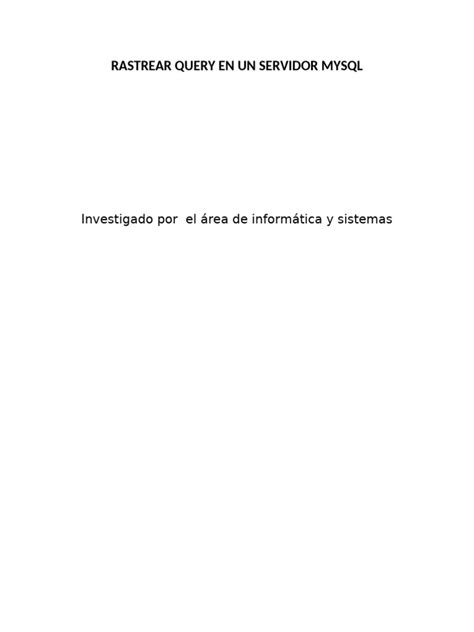 Rastreo Mysql Query Pdf