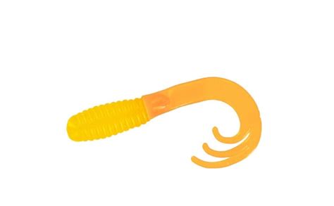 Silicone Big Bite Baits Triple Tip Grub 2 10pc Clear Yelloworange