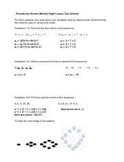 Aditya Pathak Precalculus Honors Module Eight Lesson Two Activity Pdf Precalculus Honors