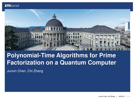 Ppt Polynomial Time Algorithms For Prime Factorization On A Quantum