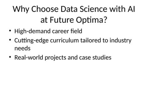 Data Science Ai Training Futureoptima Pptx