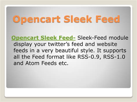 Ppt Opencart Sleek Feed Powerpoint Presentation Free Download Id1377088