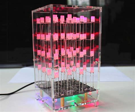 Diy 4x4x4 Led Cube Blue Red Led Electronic Learning Kit