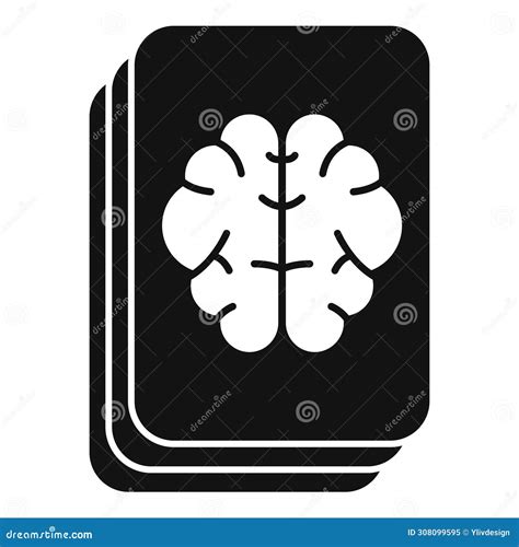 Brain Memory Cards Icon Simple Vector Work Health Stock Vector