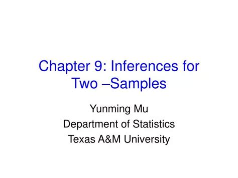 Ppt Chapter 9 Inferences For Two Samples Powerpoint Presentation