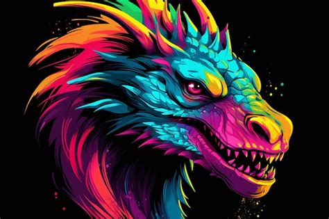 Premium Photo Colorful Dragon Design
