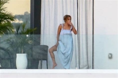 Jennifer Lopez Watching The Sunset From The Balcony Of Her Miami
