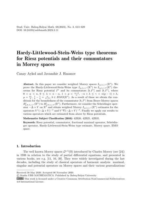 Pdf Hardy Littlewood Stein Weiss Type Theorems For Riesz Potentials And Their Commutators In