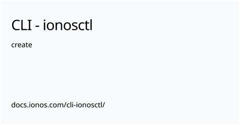 Create CLI Ionosctl