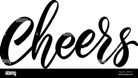 Cheers Lettering Phrase On White Background Design Element For Greeting Card T Shirt Poster