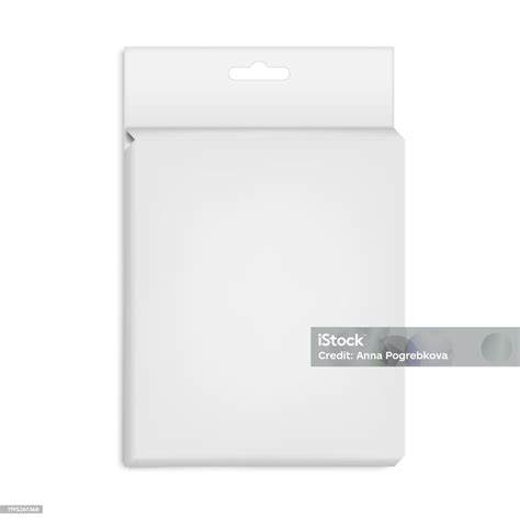 유로 슬롯 행거 벡터 모형 작은 빈 흰색 상자를 엽니 다 행 홀 모형이 있는 판지 제품 패키지 형판에 대한 스톡 벡터 아트 및 기타 이미지 Istock