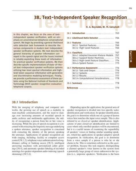 Pdf Text Independent Speaker Recognition