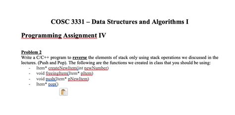 Solved COSC 3331 Data Structures And Algorithms I Chegg Com