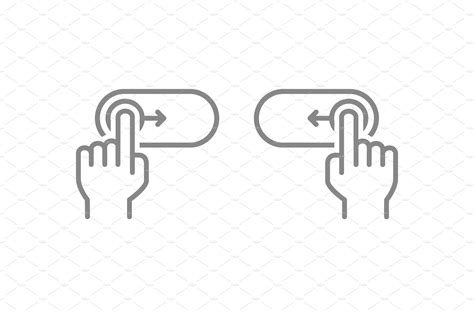 Set Of Right Left Swipe Gesture Outline Icons ~ Creative Market