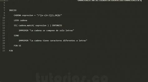 Funciones Pseudocodigo Expresion Regular De Letras