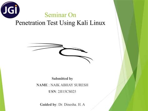Penetration Test Using Kali Linux Ppt Pdf