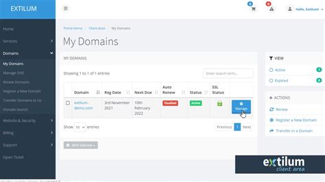 dns management client area extilum knowledgebase
